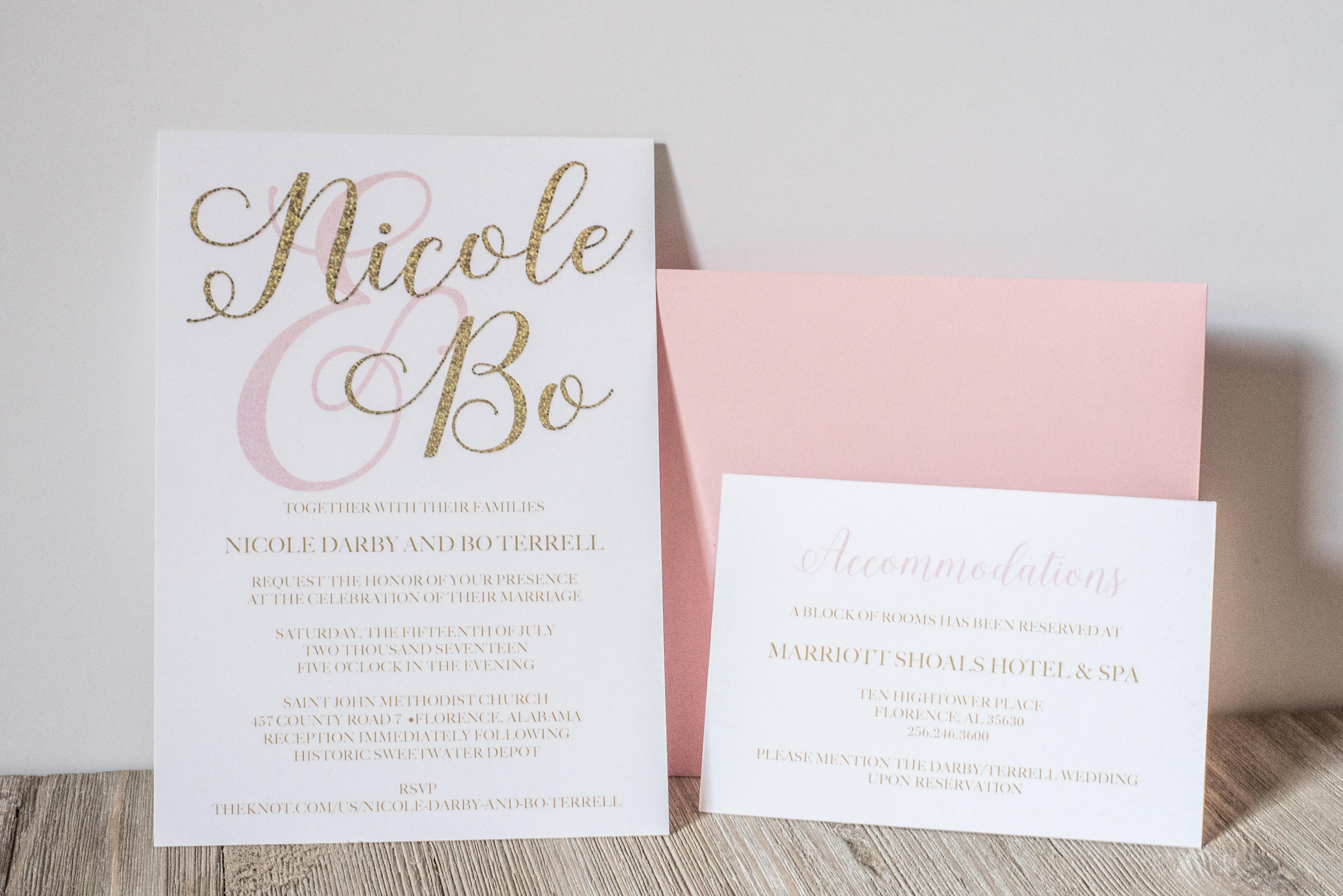 Elegant Custom Wedding Invitation Script Rose Gold PDF - Etsy