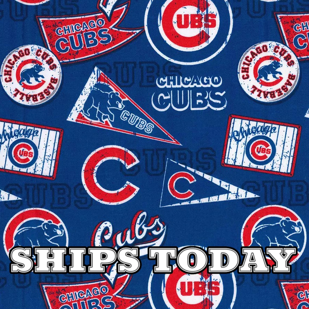 Chicago Cubs Retro Pennant 58" Extra Wide, 100% Cotton Fabric, Fat ...