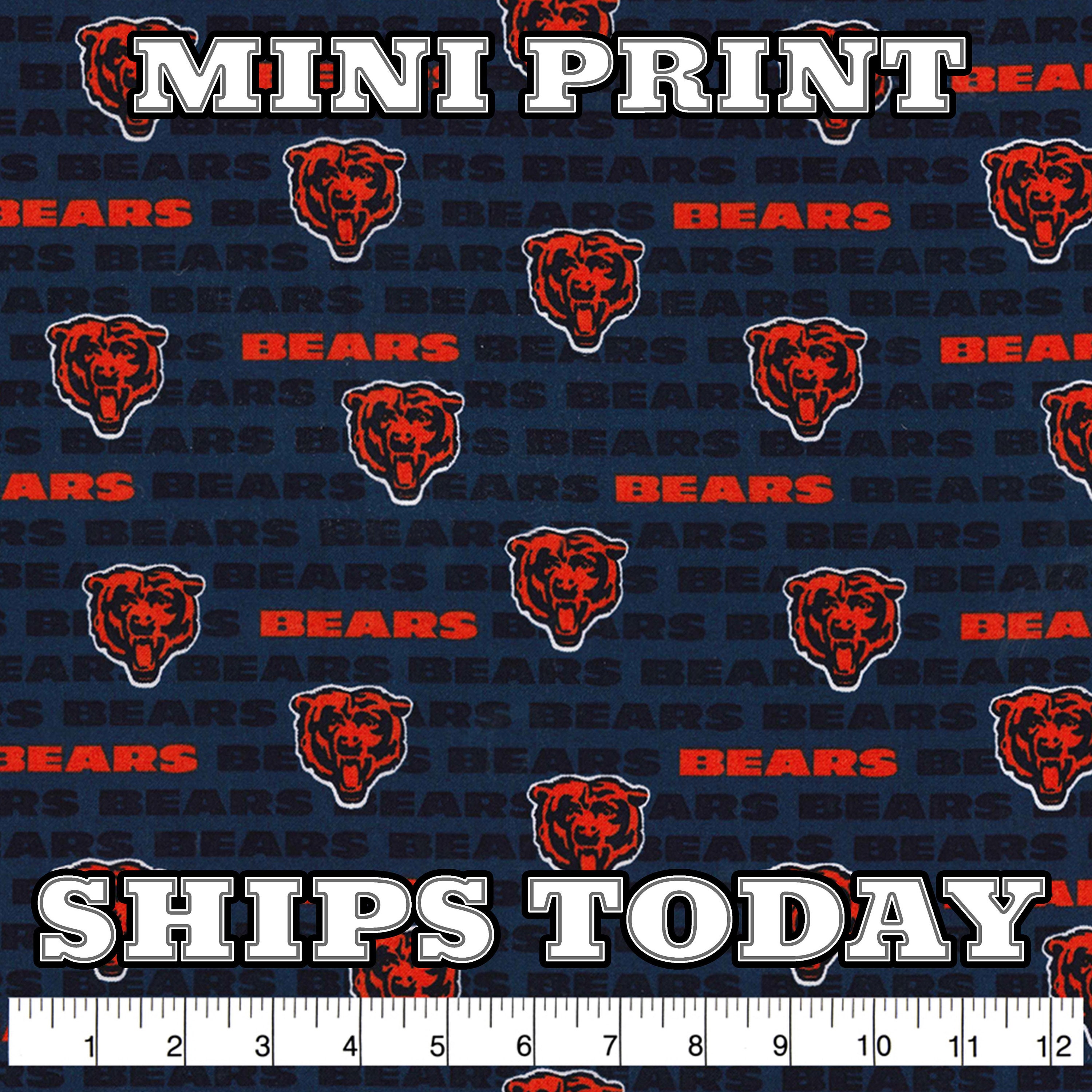 Chicago Bears Cotton Fabric NFL, by the Yard, 44 Inches Wide, 100% ...
