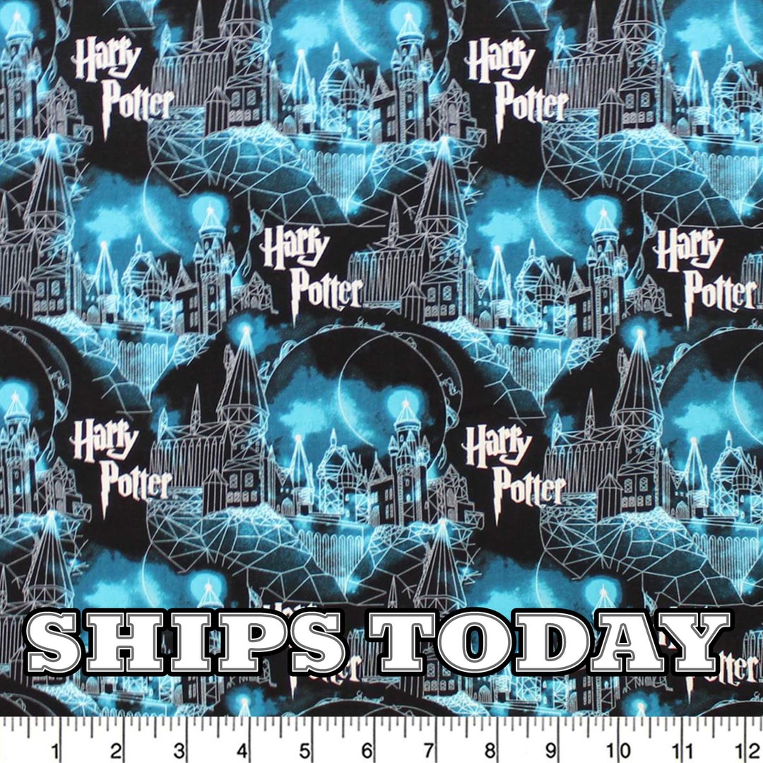 Harry Potter Hogwarts & Moon 100% Cotton Fabric, Fat Quarter, FQ, by ...