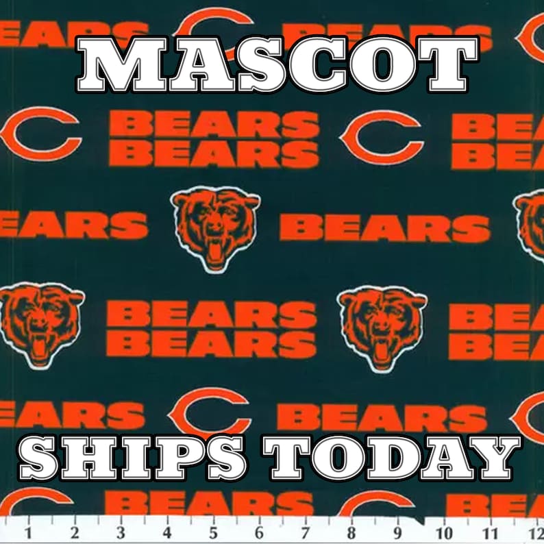 Chicago Bears Cotton Fabric NFL, by the Yard, 44 Inches Wide, 100% ...