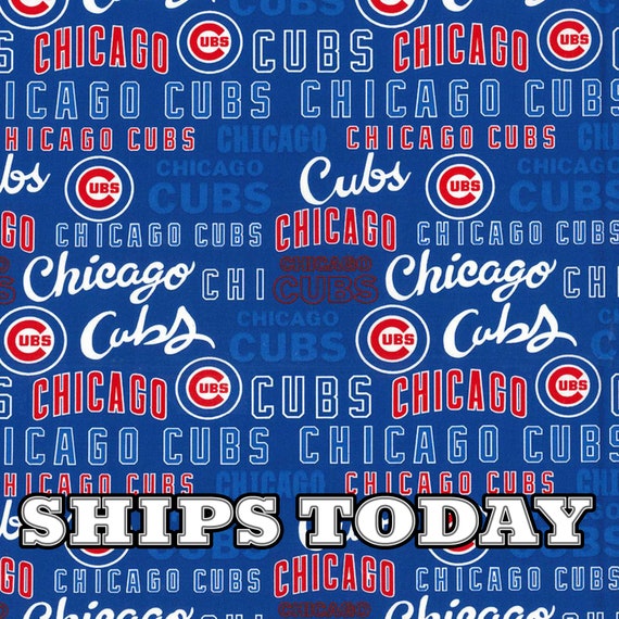 Chicago Cubs Script Words 100% Cotton Fabric Fat Quarter FQ | Etsy