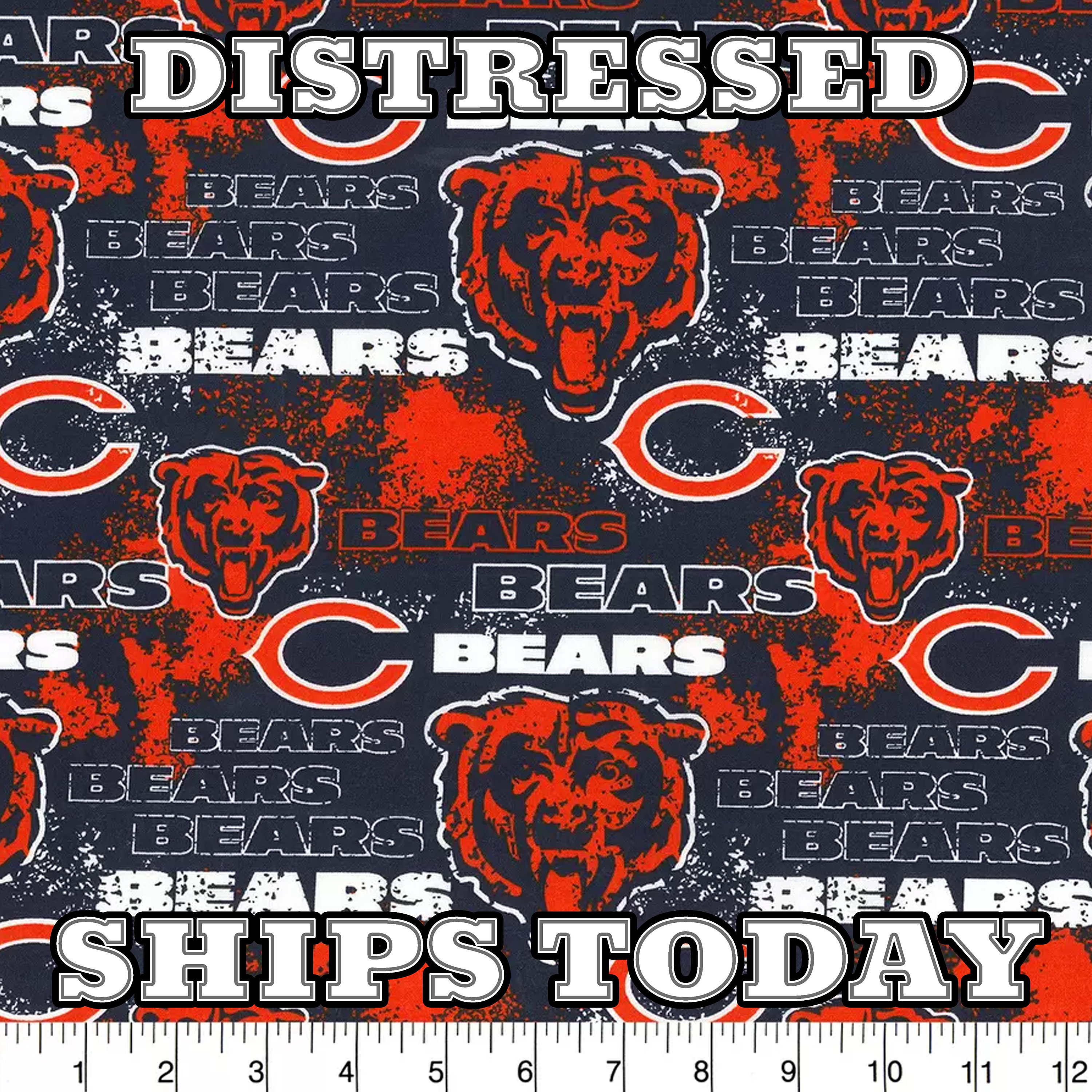 Chicago Bears Cotton Fabric NFL, by the Yard, 44 Inches Wide, 100% ...