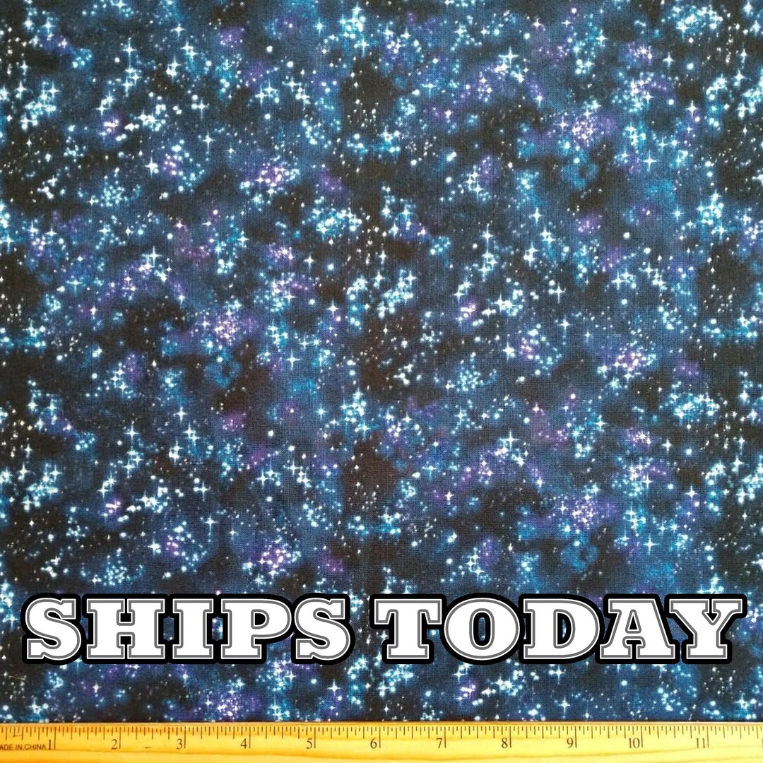 Outer Space Galaxy Stars 100% Cotton Fabric, Fat Quarter, by the Yard ...