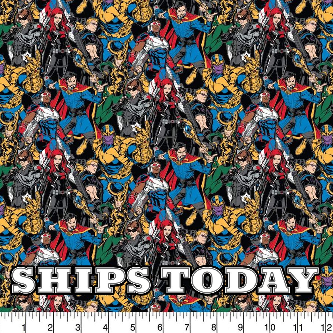 Marvel Hero Villain Stack Cotton Fabric 100% Cotton Fabric, Fat Quarter ...