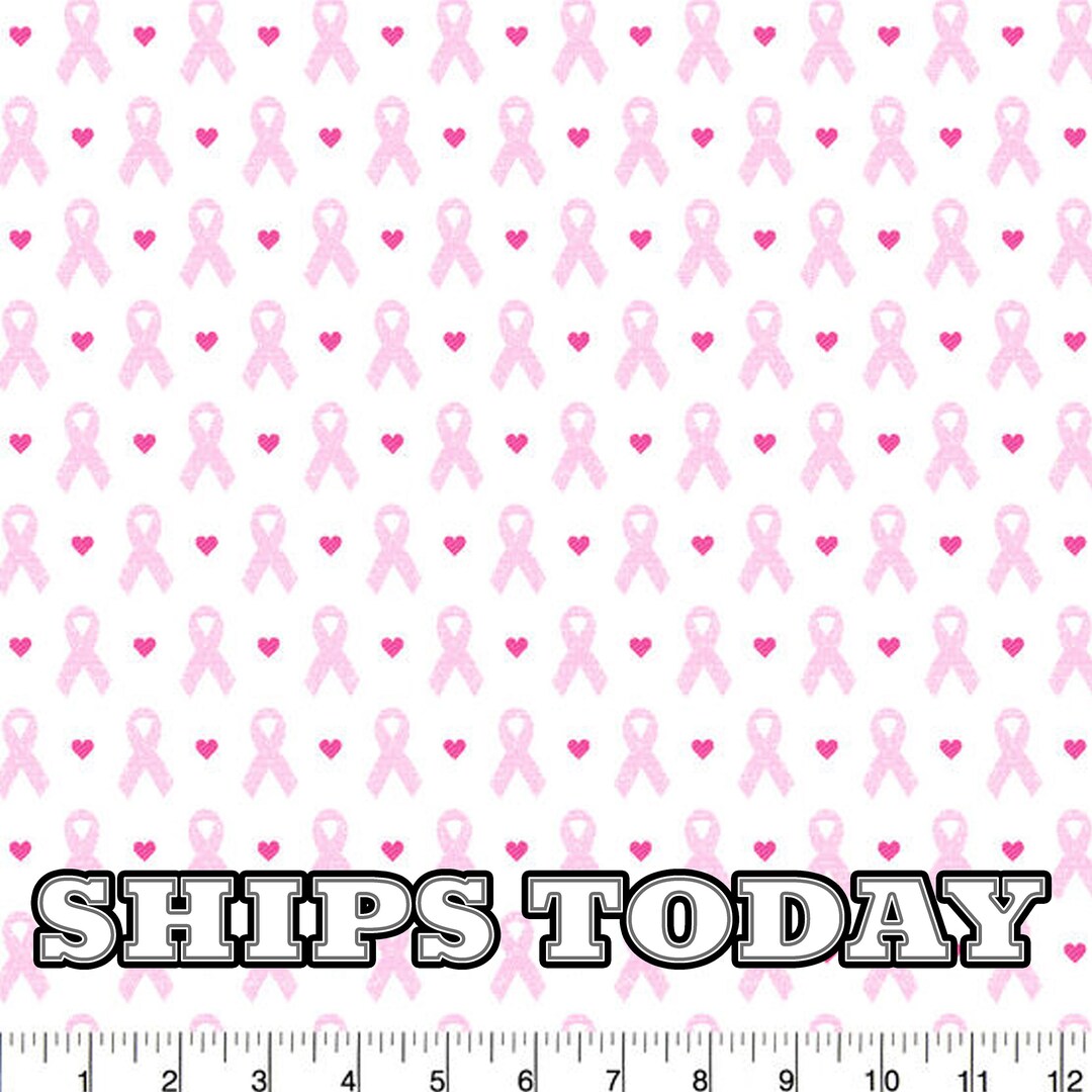 Breast Cancer Ribbons 100% Cotton Fabric, Fat Quarter, FQ, by the Yard ...