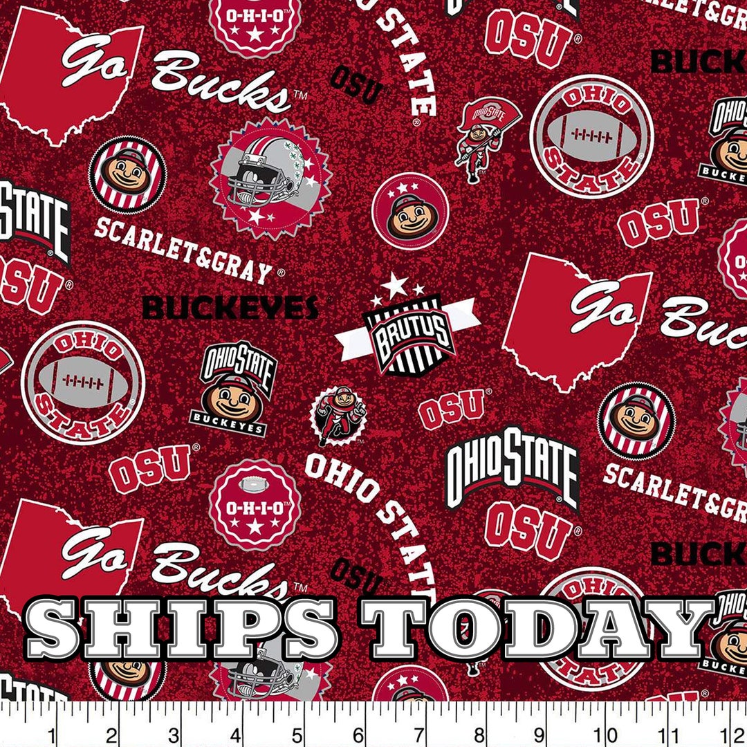 Ohio State University Buckeyes Home State 100% Cotton Fabric, by the ...