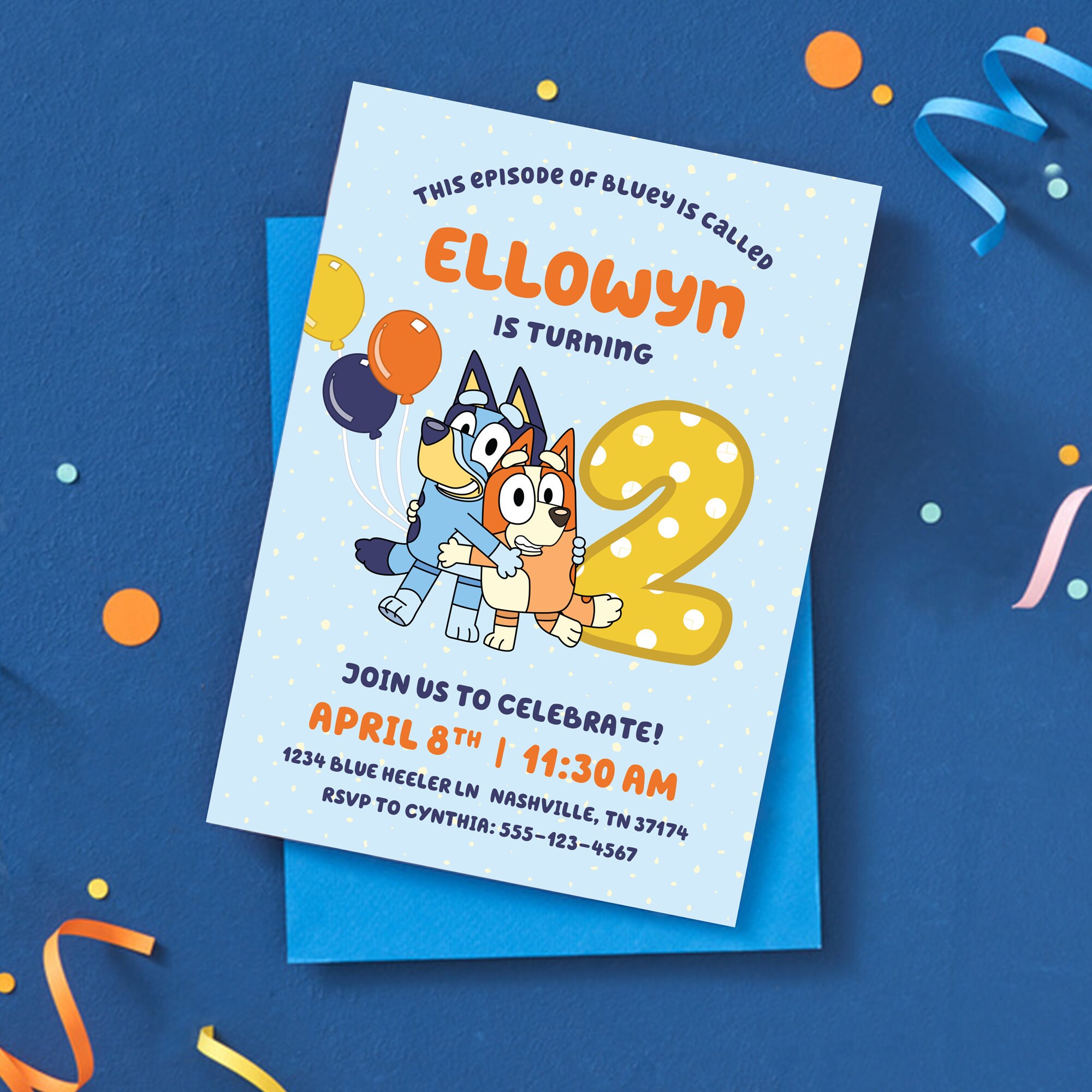 Bluey-themed Birthday Invitation - Etsy