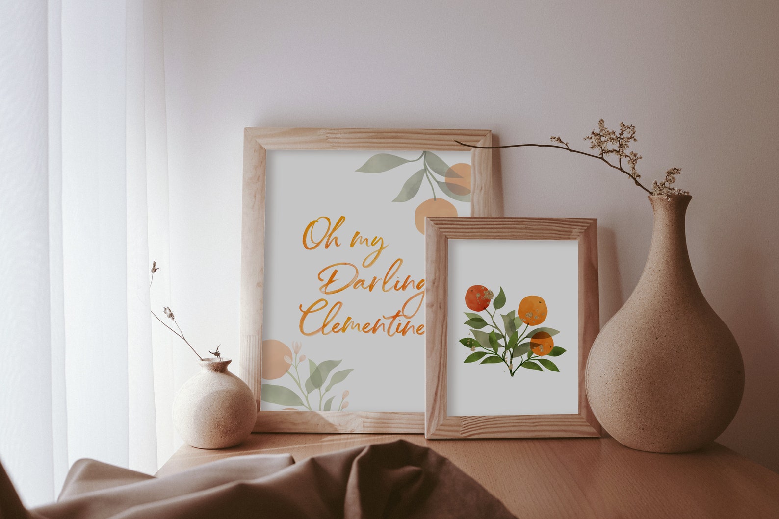 3-piece Oh My Darling Clementine Wall Art, Personalized Name Print ...