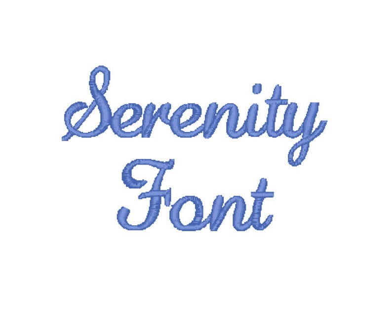 1" Serenity Script Machine Embroidery Font, Cursive Fancy File, Instant ...