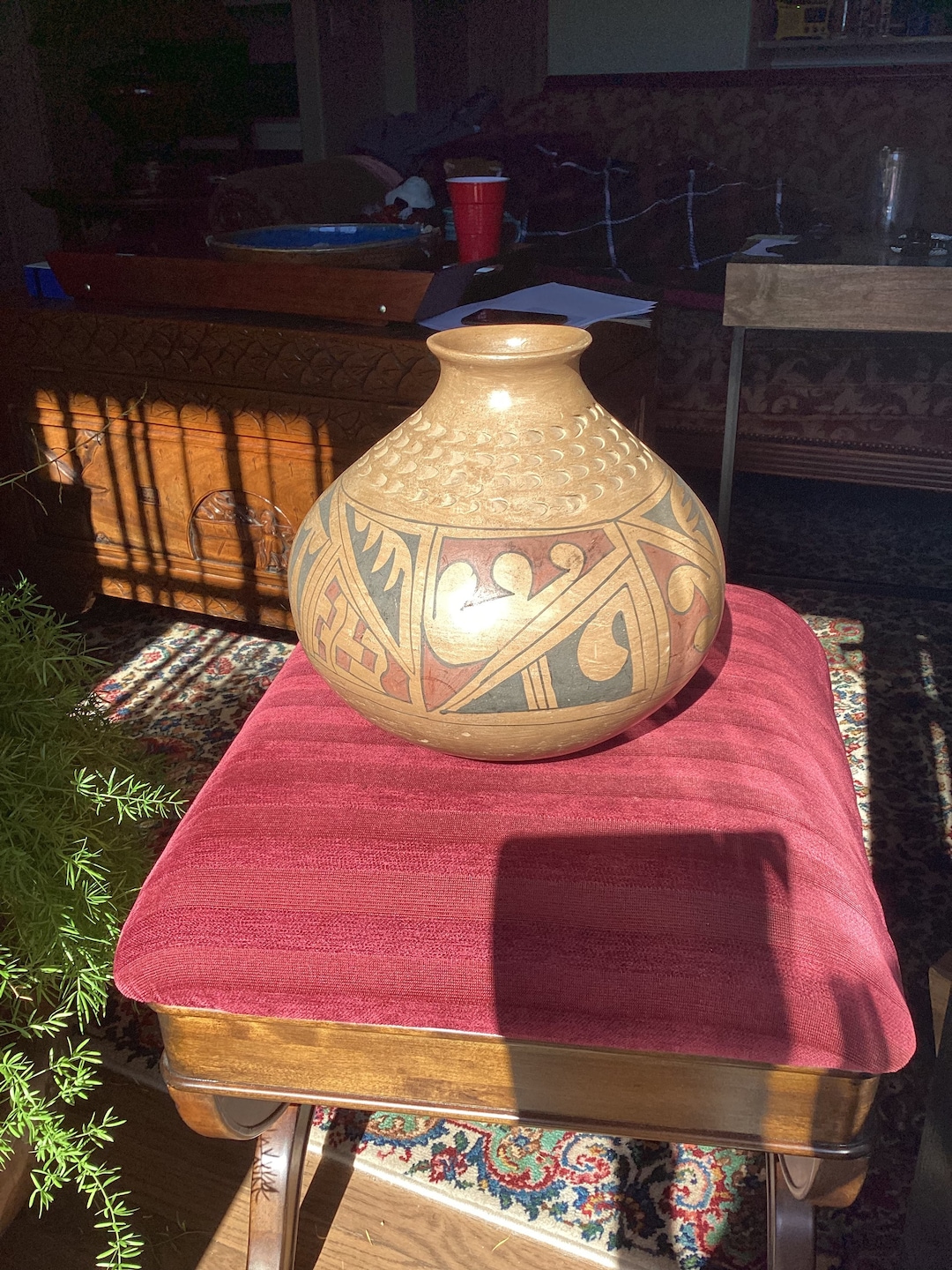 Adobe Pottery Clay Pot, Beautiful Pattern and Details 11 “ High - Etsy