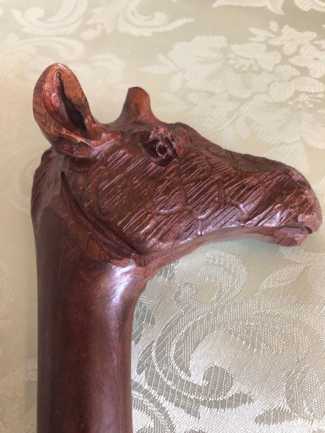 Giraffe Cane 41" High Made of Many Exotic Woods. Beautifully Carved ...