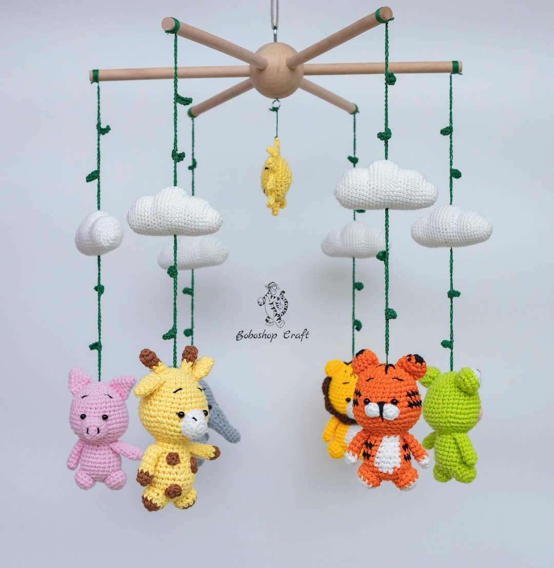 Baby Mobile Craft Jungle Nursery Mobile, Baby Animal Mobile, Jungle ...