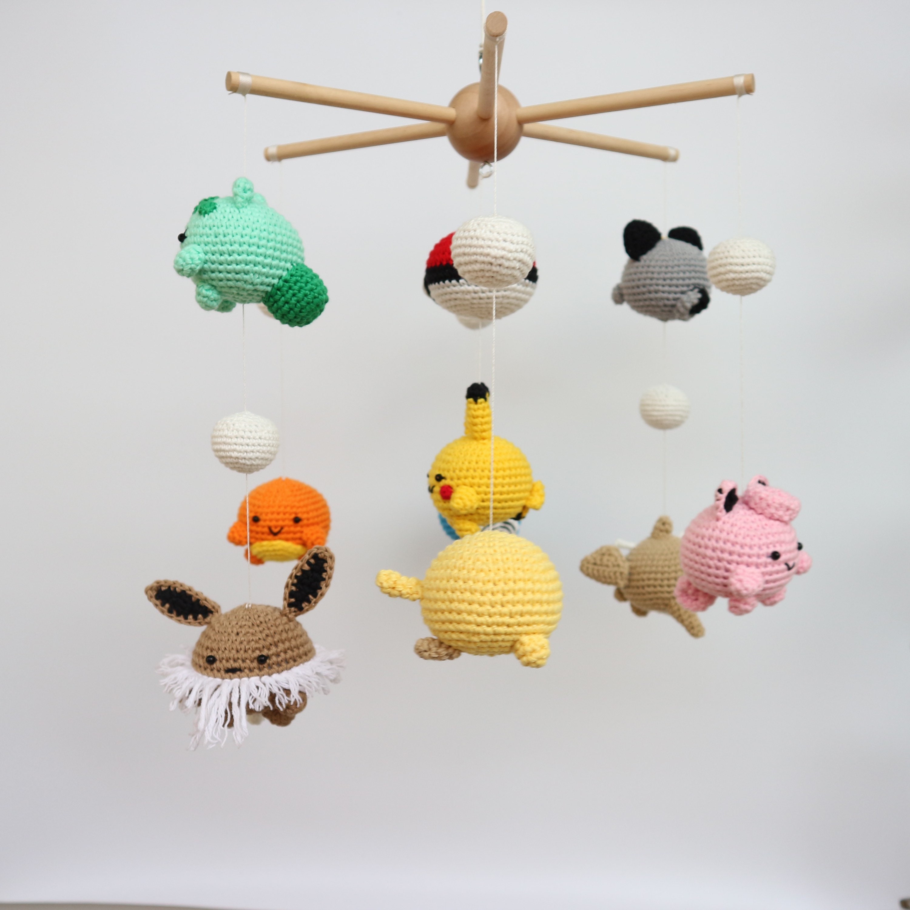 Crochet Pokemon Baby Mobile - Handmade Nursery Decor, Baby Gift, Baby ...