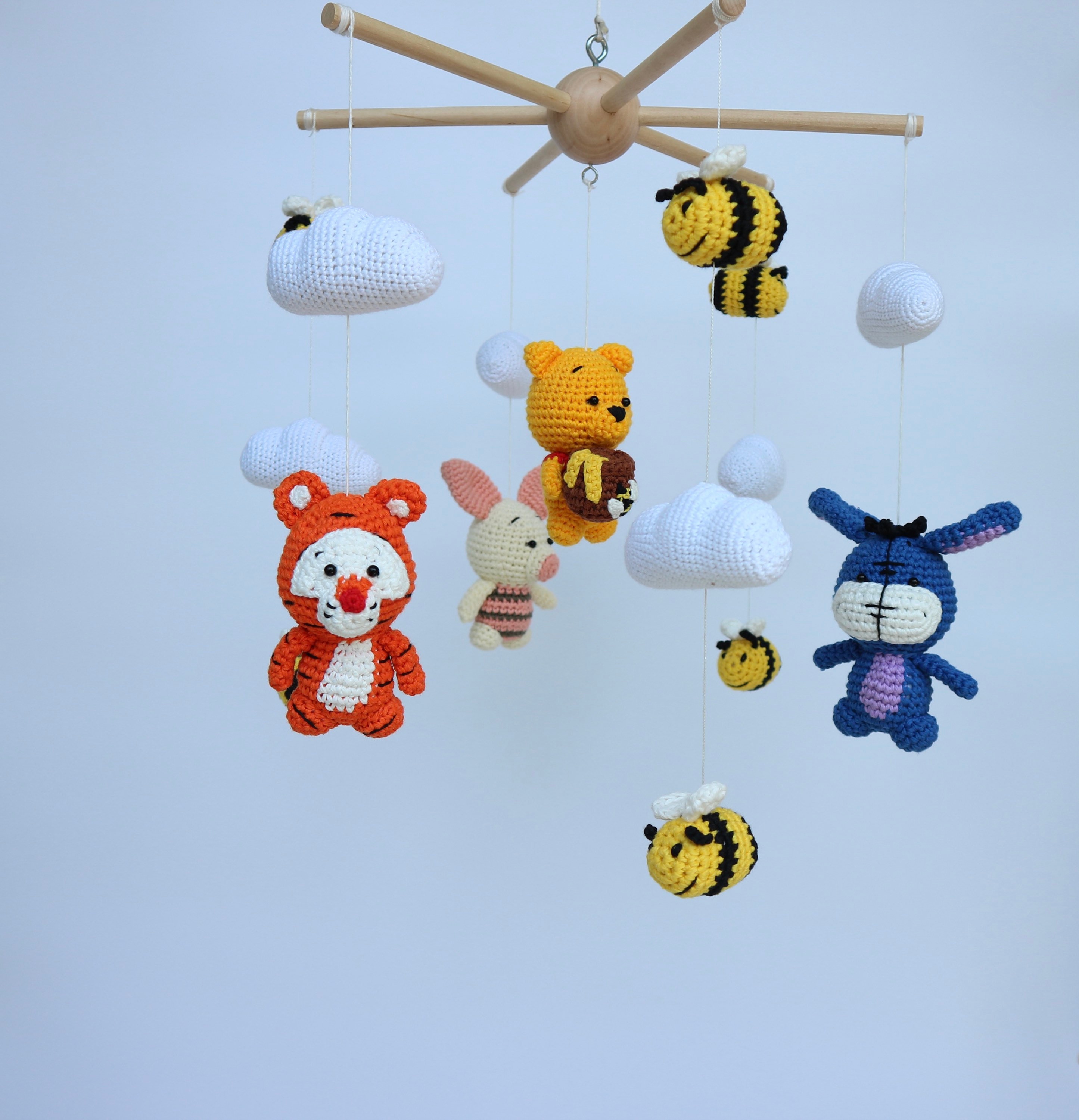 Mini Winnie the Pooh Mobile Pooh Bear With Bee Mobile | Etsy