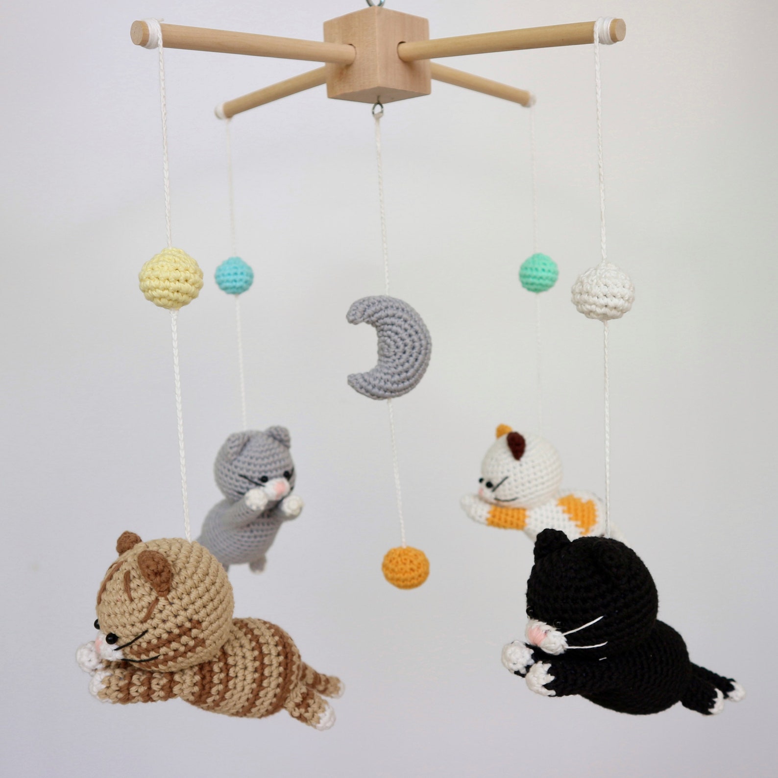 Crochet Cat Baby Mobile Kitten Mobile Nursery Baby Mobile - Etsy