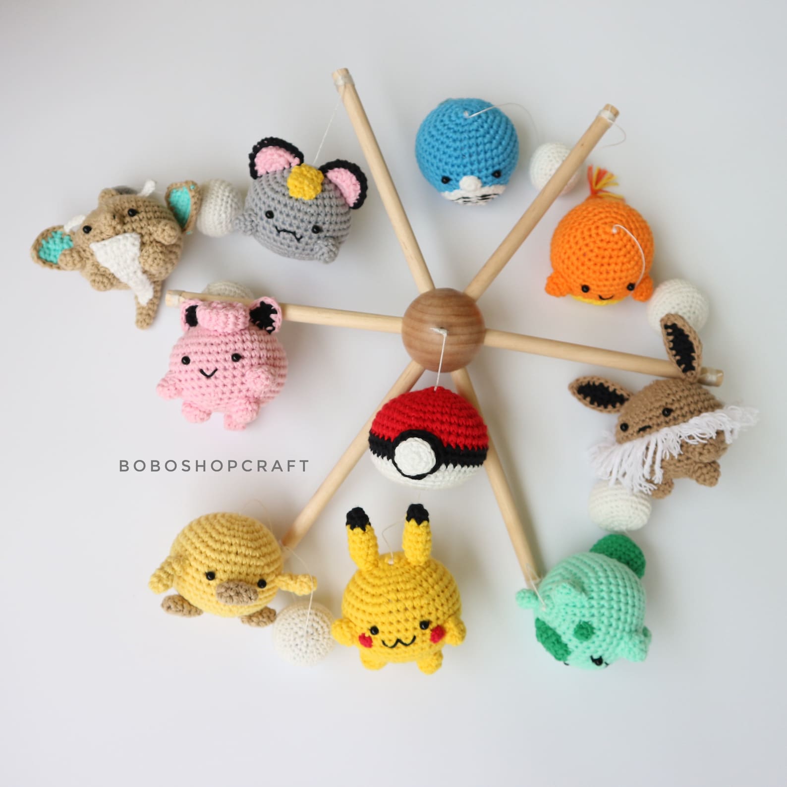 Baby Mobile Pokemon Set Pikachu Chikorita Charmander - Etsy