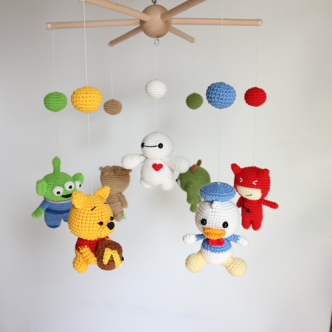 Crochet Nursery Mobile: Winnie the Pooh, Baymax, and Friends - Etsy