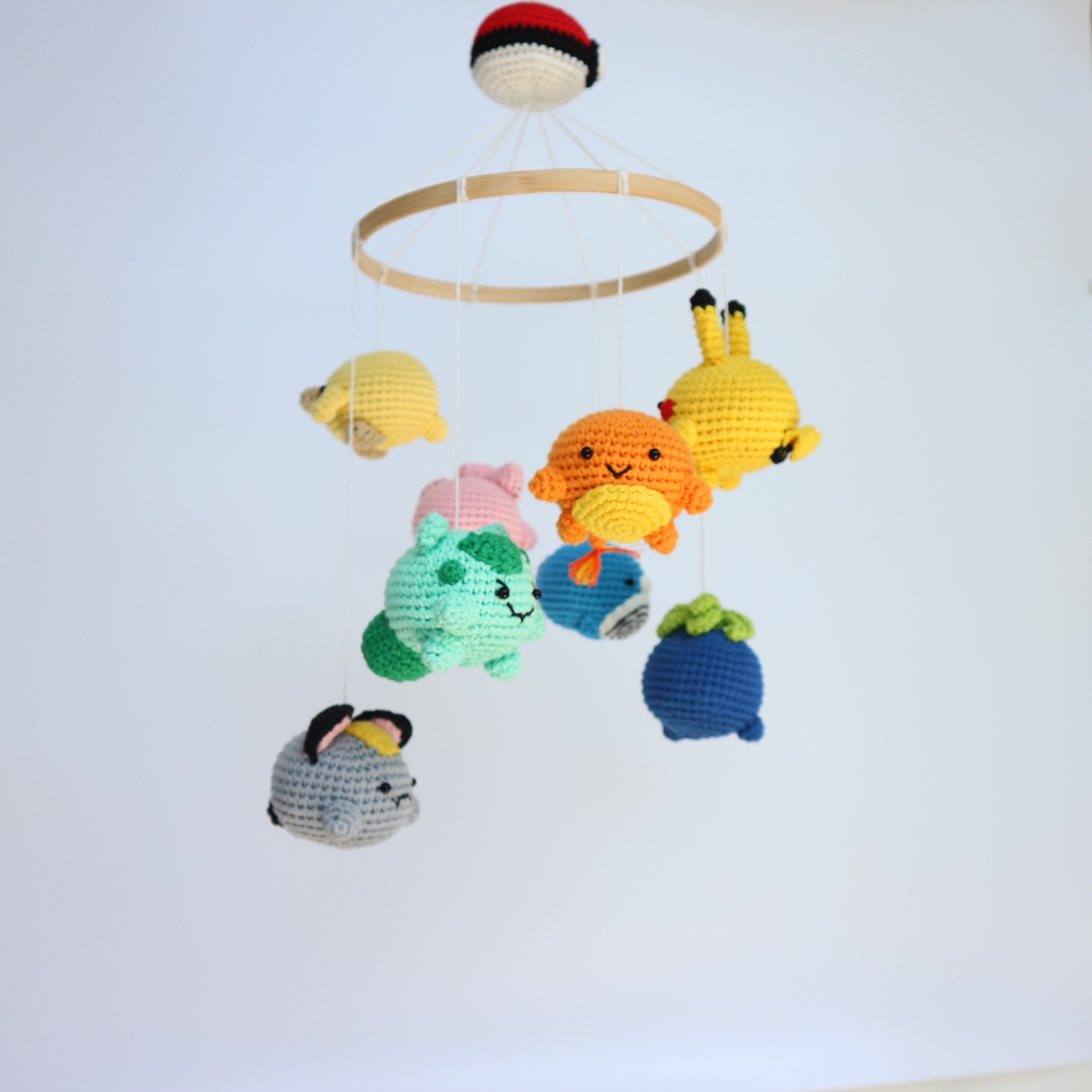Crochet Pokemon Baby Mobile - Handmade Nursery Decor, Baby Mobile ...