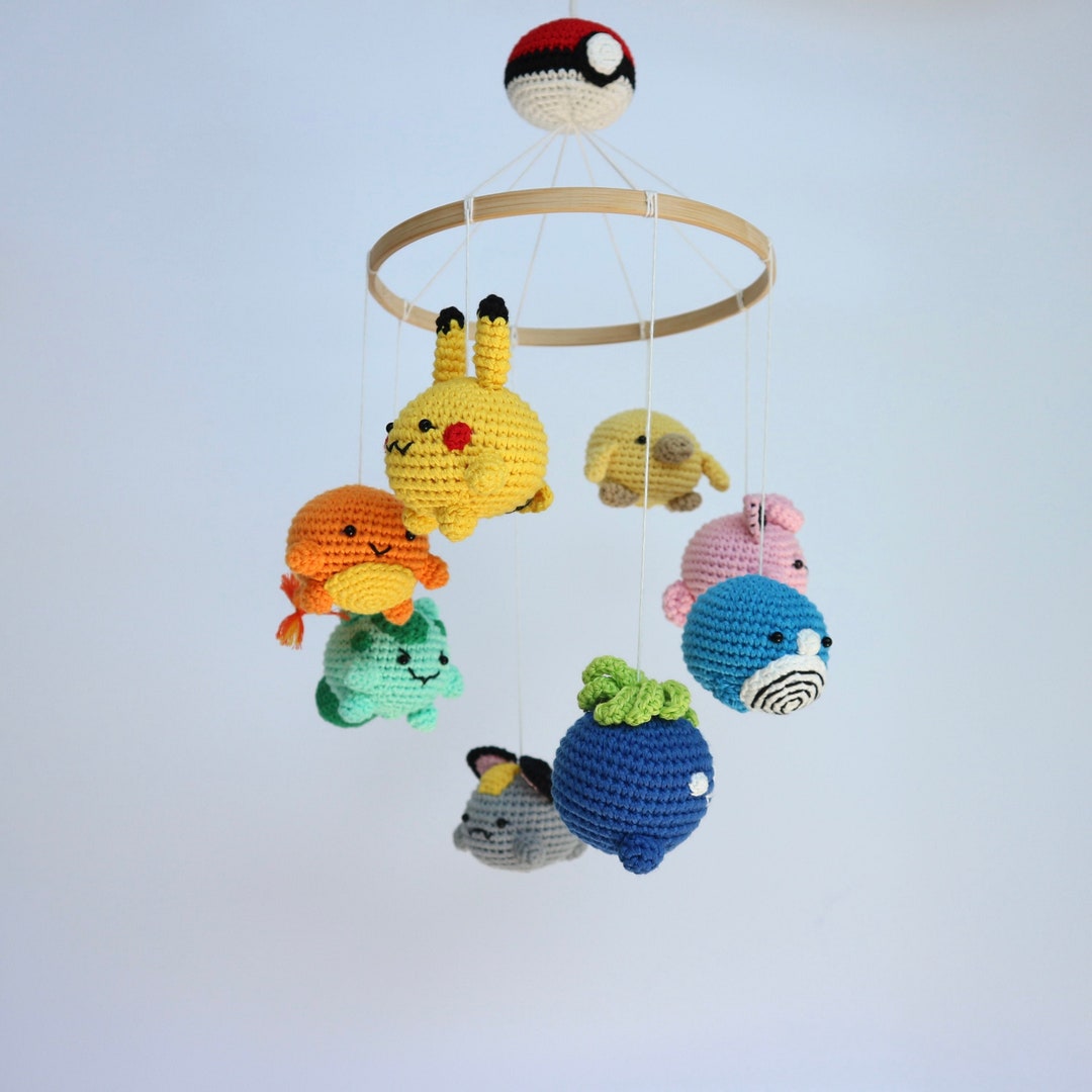 Crochet Pokemon Baby Mobile - Handmade Nursery Decor, Baby Mobile ...