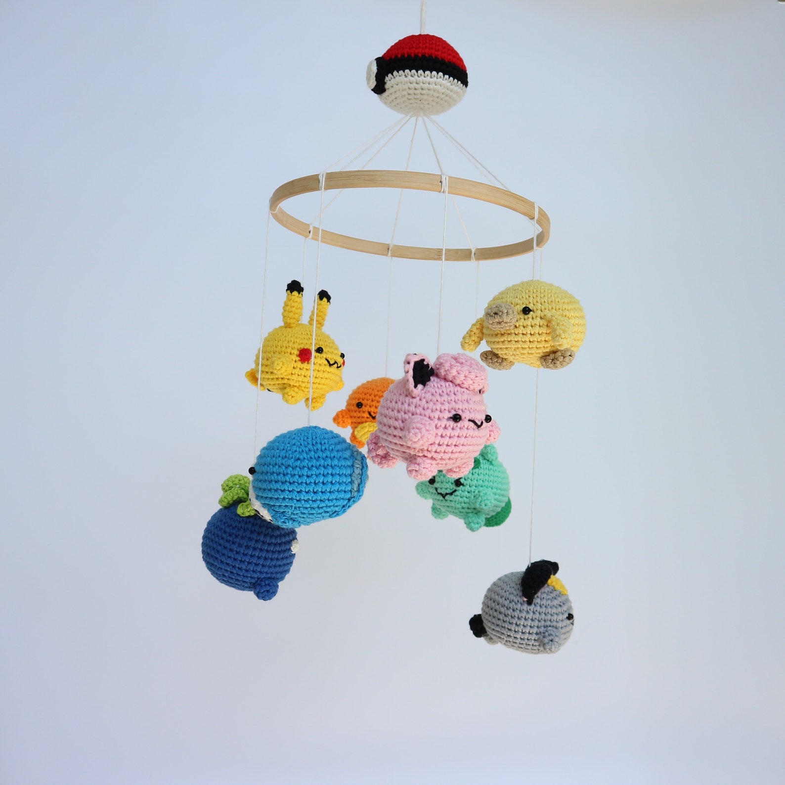 Baby Mobile Pokemon Set Pikachu Chikorita Charmander - Etsy