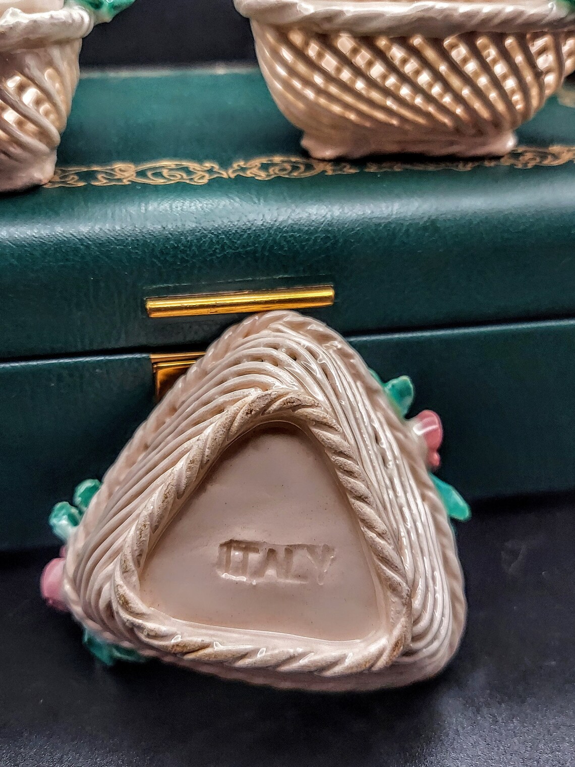 Set of 3 Vintage Italian Lattice Triangle Ceramic Dishes | Etsy