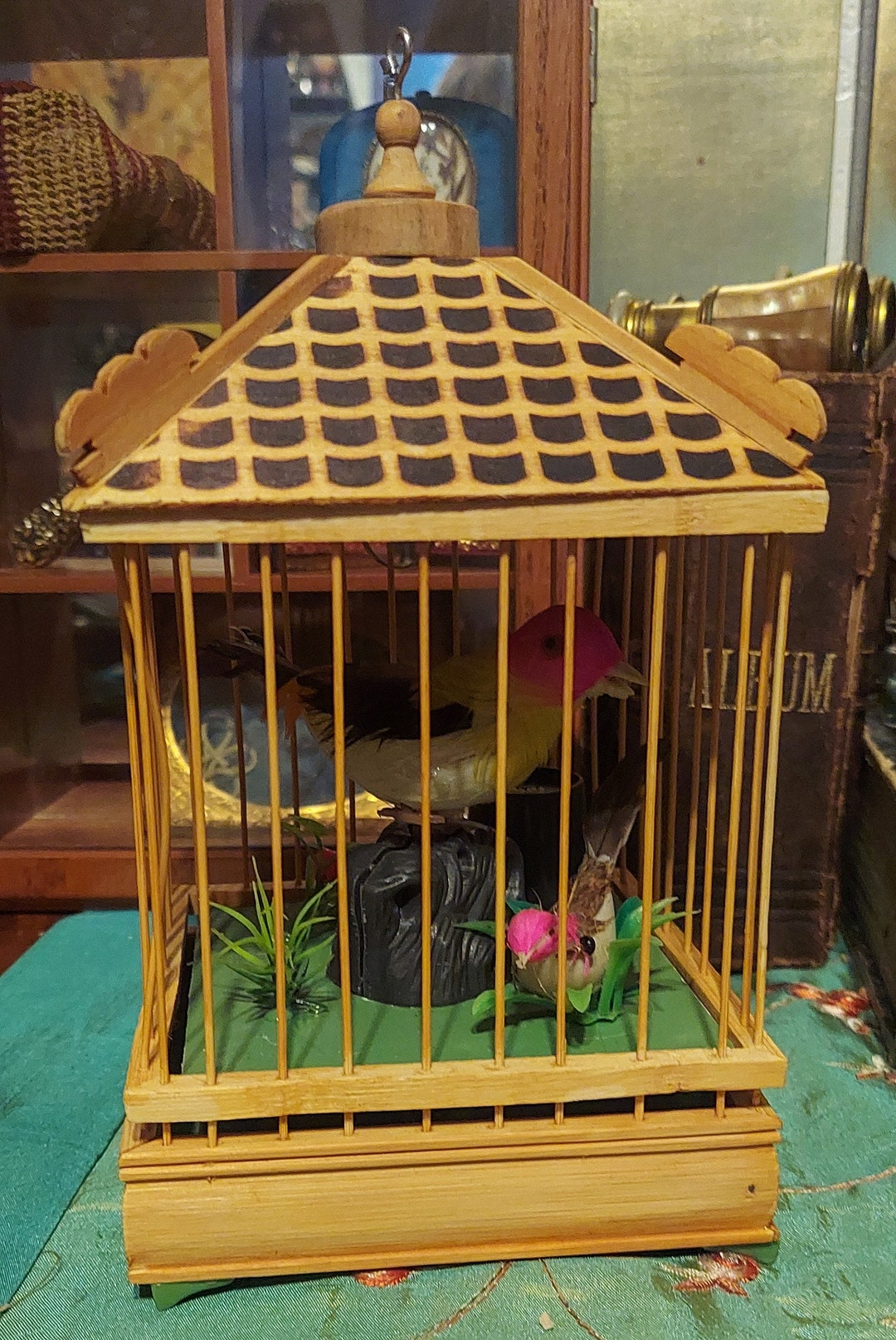 Vintage Two Bird Wooden Handmade Birdhouse Automaton - Etsy