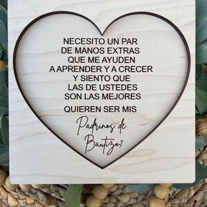 Personalized Padrinos Proposal: Laser Cut Maple Wood Heart - Etsy