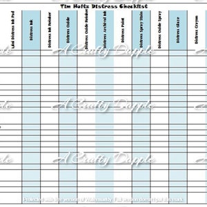Tim Holtz Distress Line Checklist, Tim Holtz Distress Checklist, Ranger ...