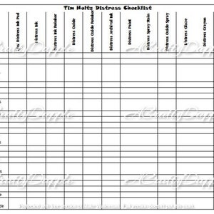 Tim Holtz Distress Line Checklist, Tim Holtz Distress Checklist, Ranger ...