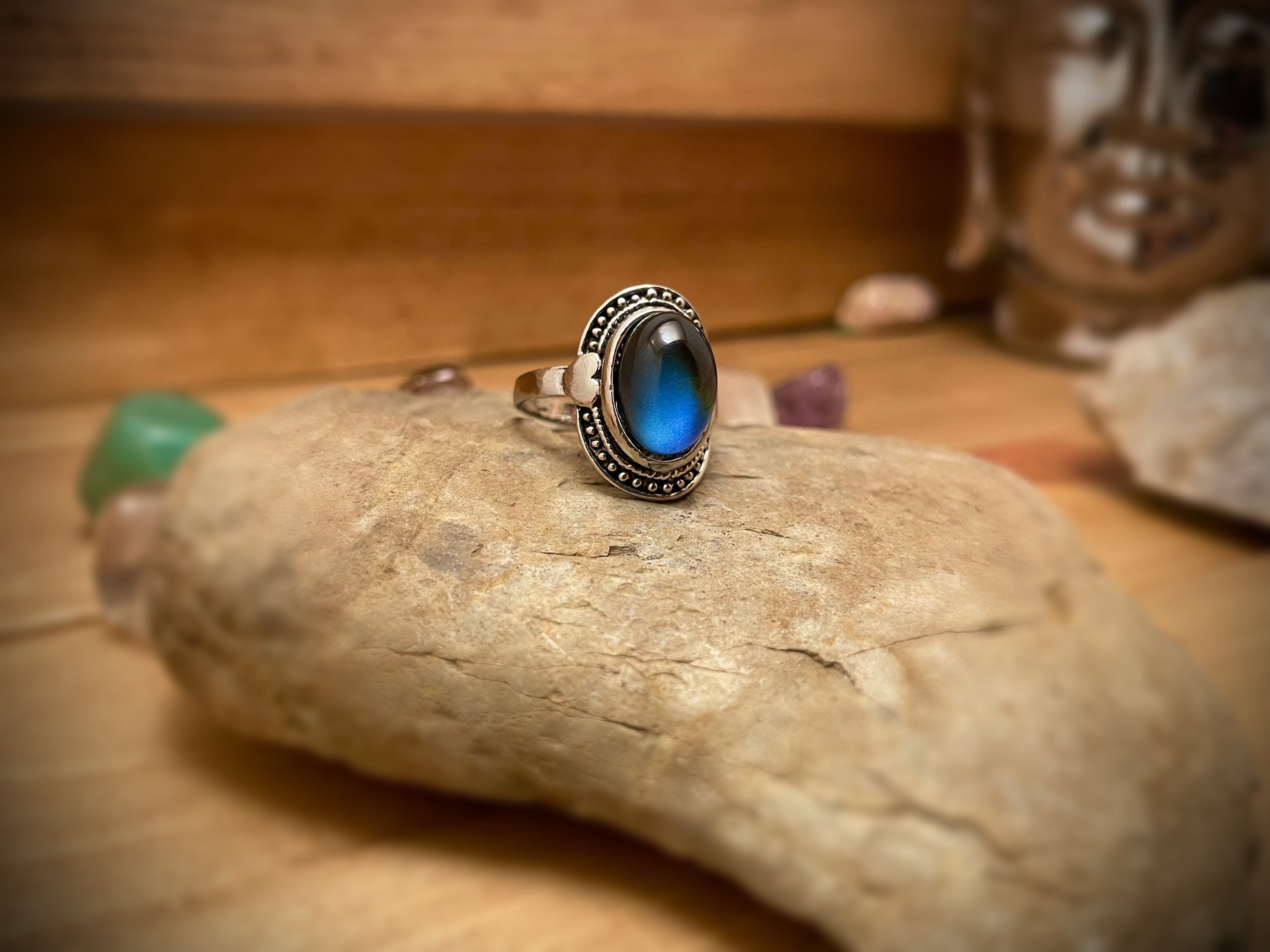 Oval Mood Ring for Mood Awareness Love Passion Boho Hippie Ring Regular ...