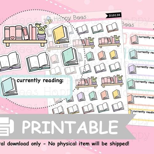 Books Planner Stickers Library Planner Stickers Book Lover | Etsy