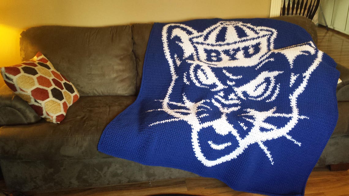 Crochet Pattern: BYU Sailor Cougar Afghan (PDF Instant Download) - Etsy