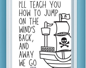 Peter Pan Sword Digital Wall Art Print for Kid's Room, Playroom or ...