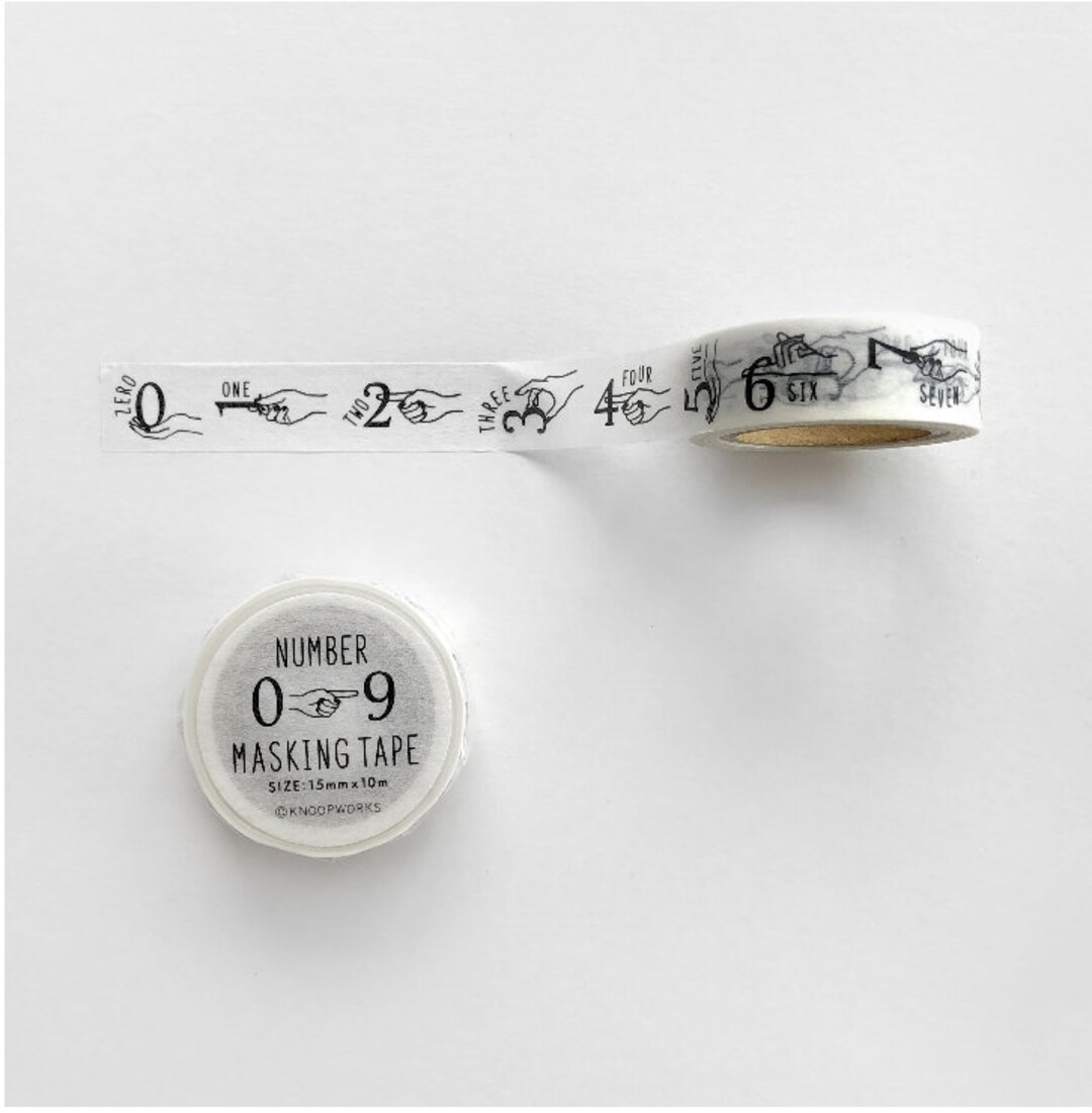 Sample - Black & White Numbers/months/alphabets/fragile Washi Masking ...