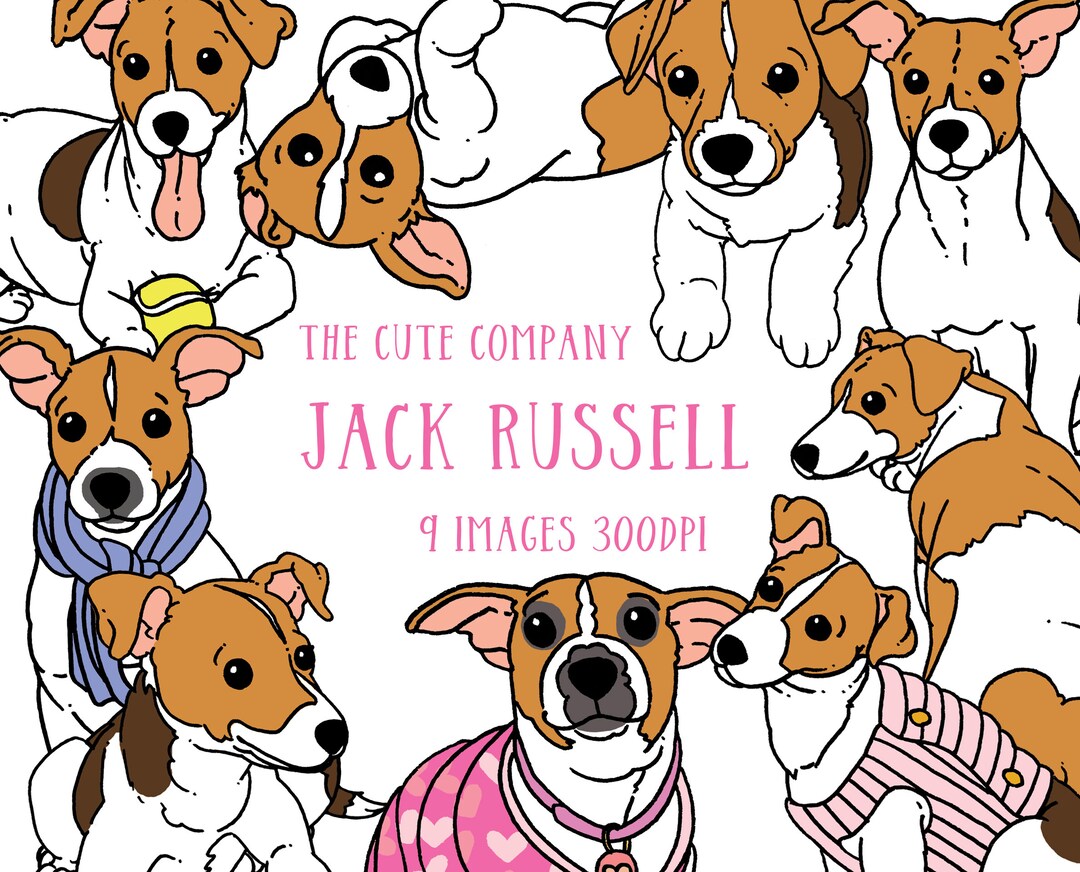 Jack Russell Clipart - Dog Clipart - Puppy - Dog - Pet Portrait - Dog ...