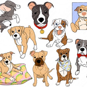 Pitbull Clipart - Dog Clipart - Puppy - Dog - Pet Portrait - Dog ...