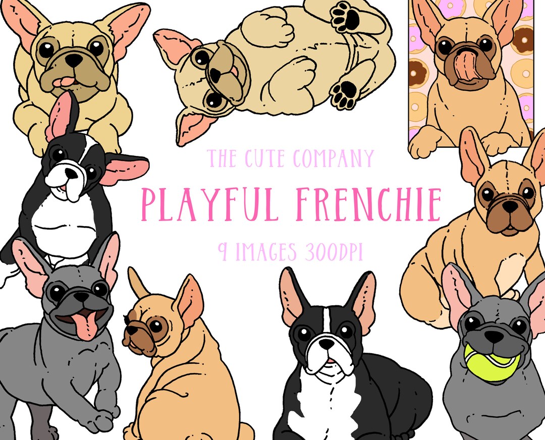 Frenchie Clipart - Dog Clipart - Puppy - Dog - Pet Portrait - Dog ...