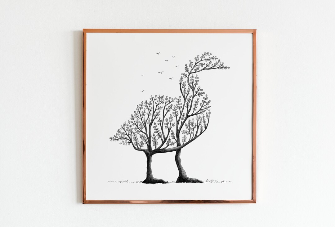 Duck Tree Print - Etsy