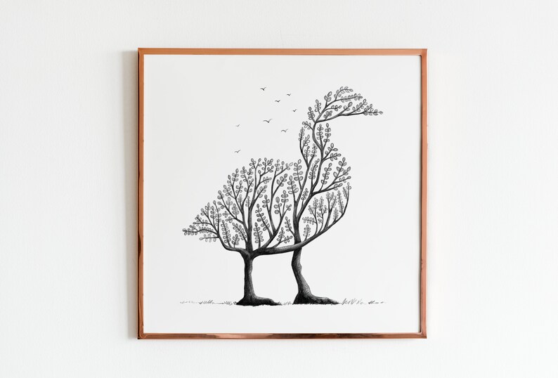 Duck Tree Print - Etsy