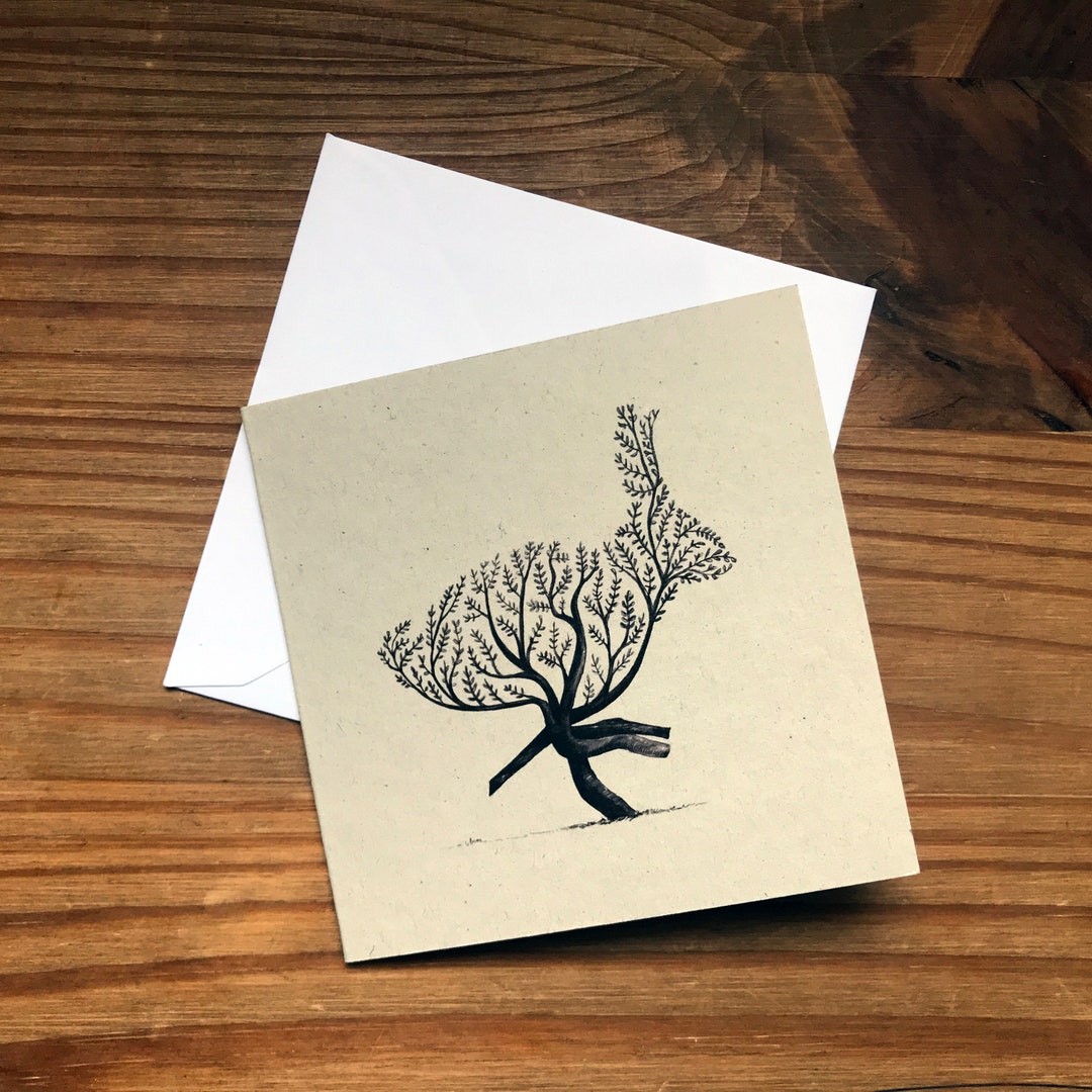 Rabbit Greeting Card - Etsy UK