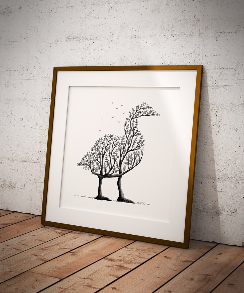 Duck Tree Print - Etsy