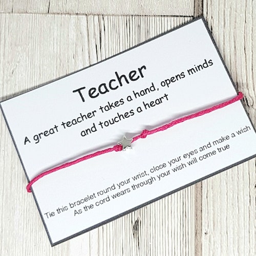 Teacher Wish Bracelet Teacher Gift Teacher Thank You Gift | Etsy