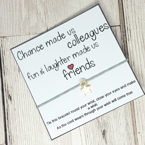 Colleagues to Friends Wish Bracelet Wish String Chance Made - Etsy