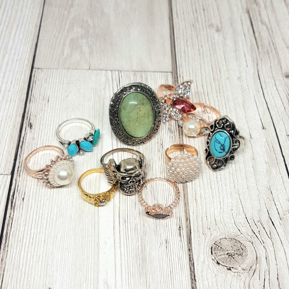 Wholesale Job Lot Costume Rings Rings Adjustable Craft | Etsy