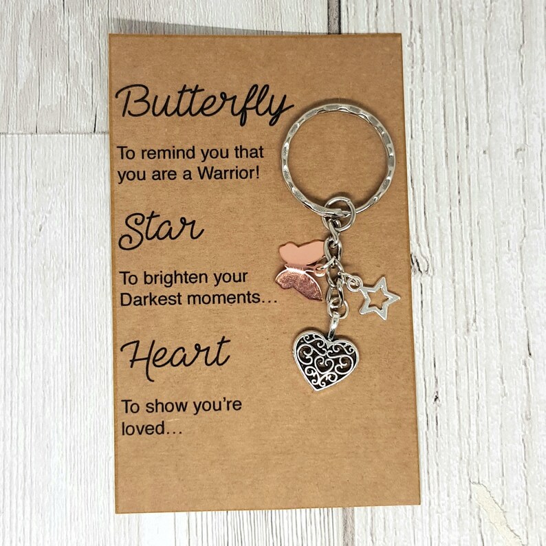 Butterfly, Star, Heart, Keyring, Key Chain, Inspirational Gift, Keyring ...