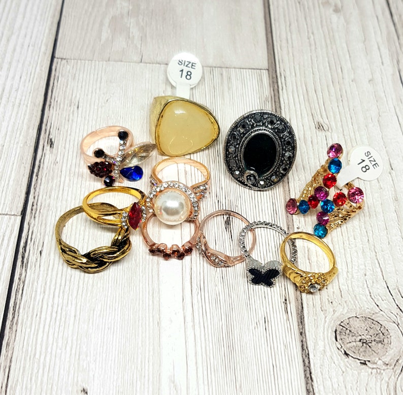 Wholesale Job Lot Costume Rings Rings Adjustable Craft | Etsy
