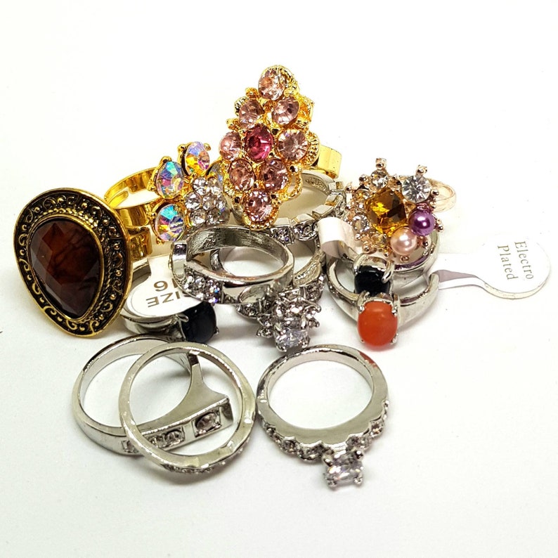 Wholesale Job Lot Costume Rings Rings Adjustable Craft | Etsy