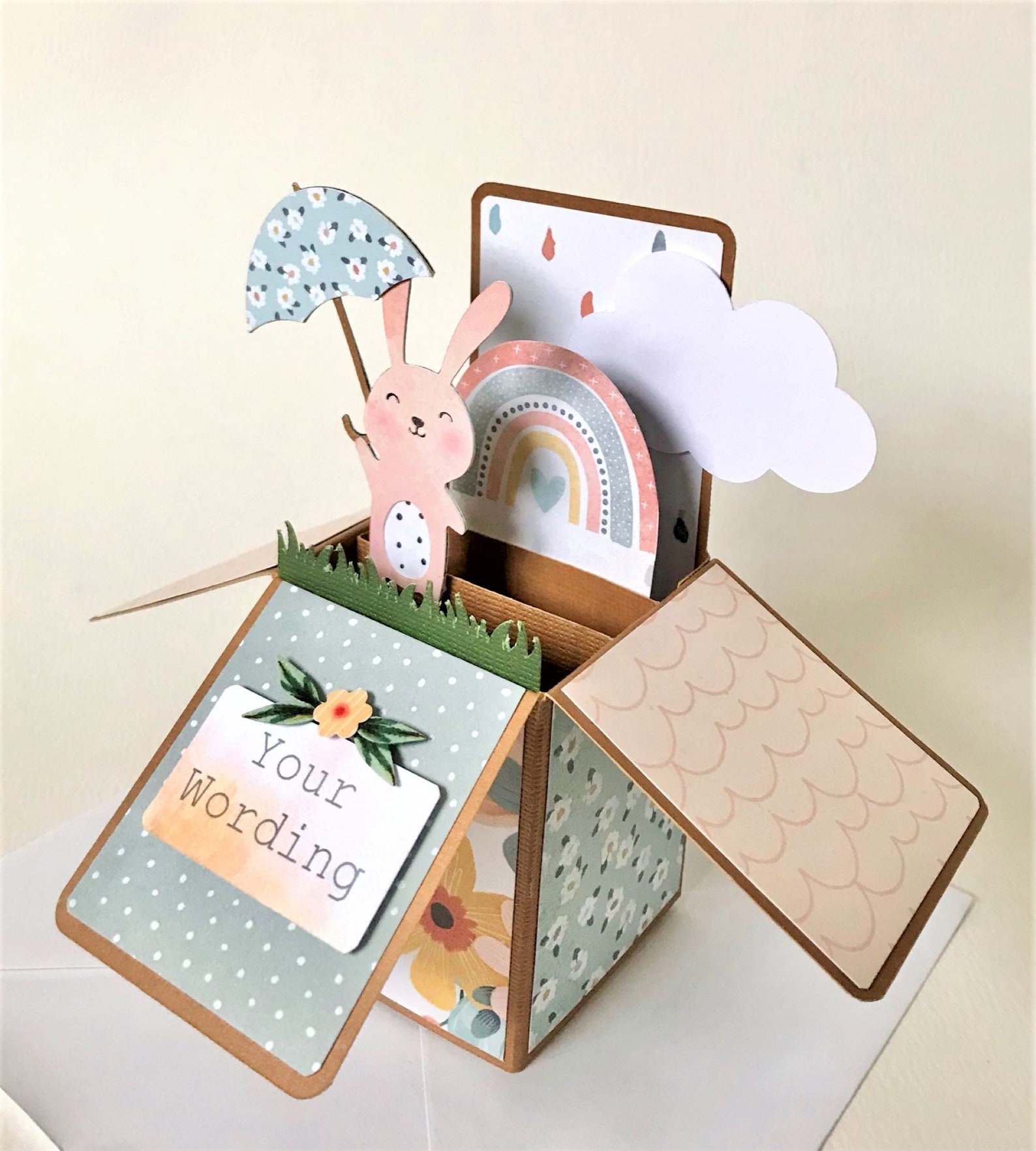 Personalised Pop up Rabbit Card - Etsy UK