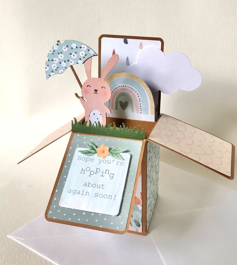 Personalised Pop up Rabbit Card - Etsy UK